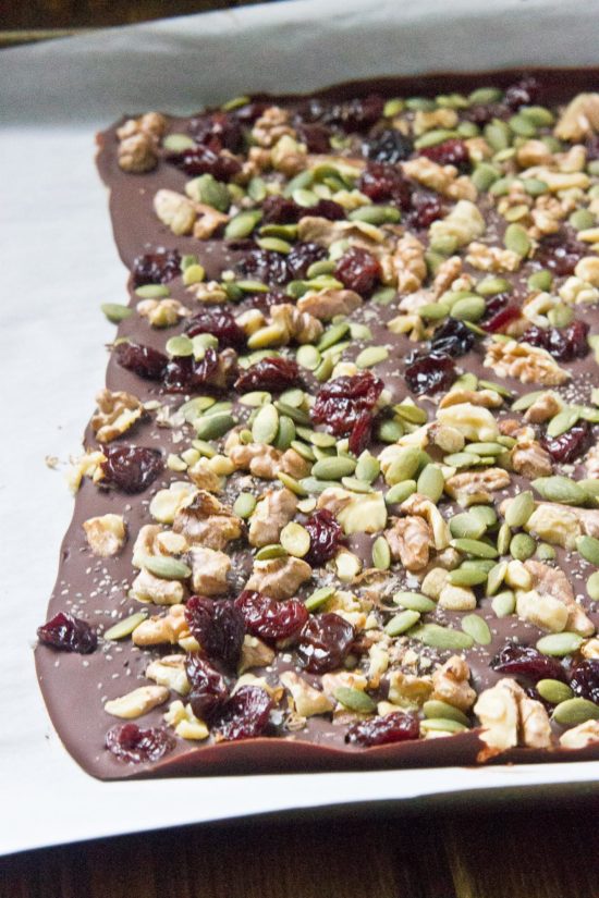 Dark Chocolate Cherry & Chia Bark | Love & Zest