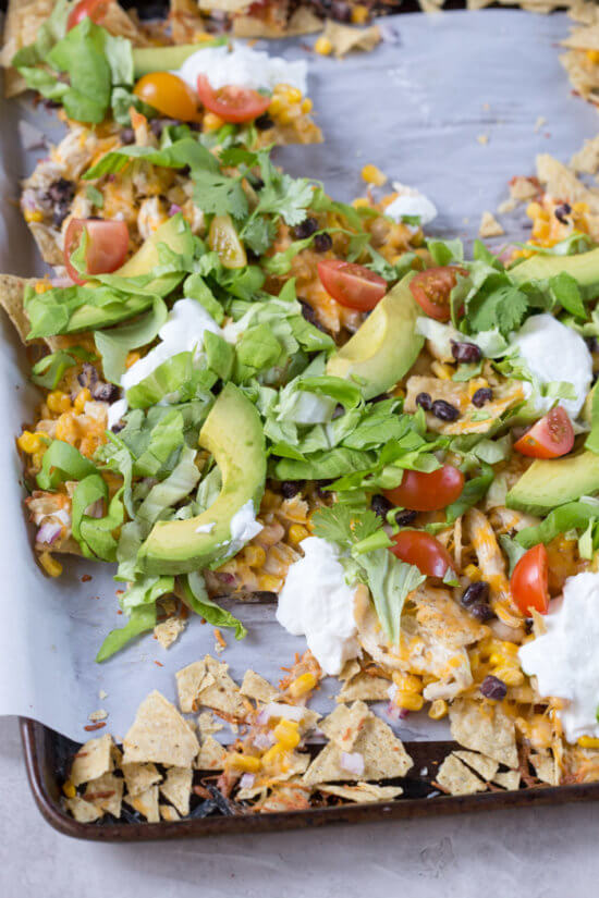 Sheet Pan Chicken Nachos | a Mexican inspired weeknight recipe