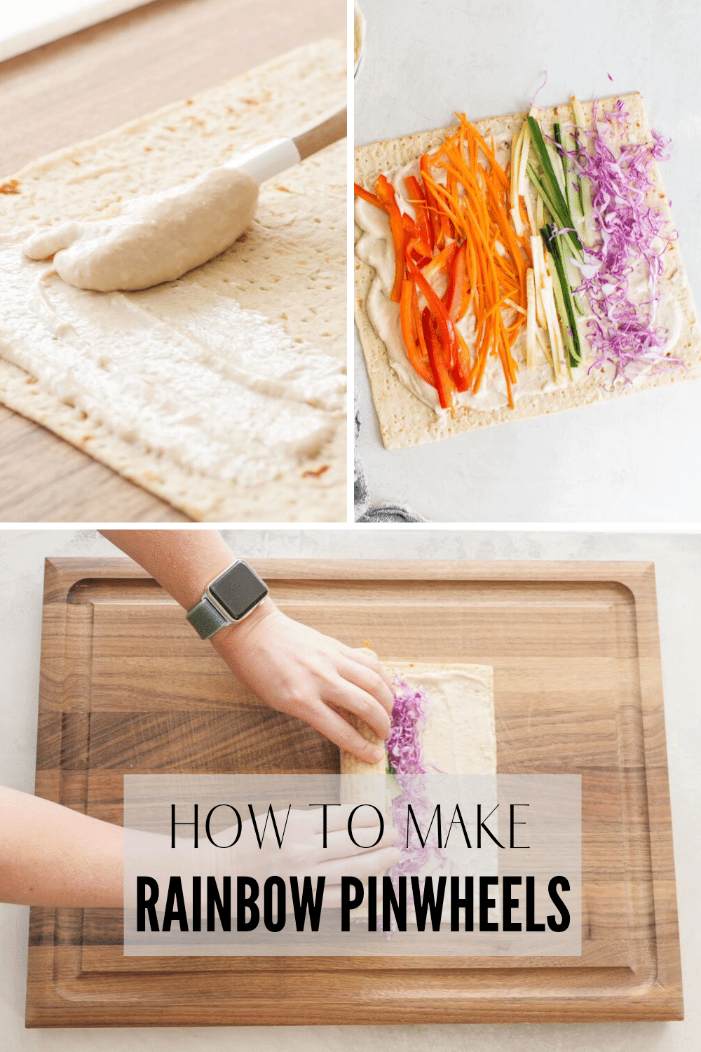 Rainbow Veggie Pinwheels | Easy Pinwheel Recipe for Kids